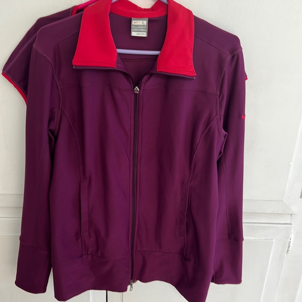 Nike Fit Dry Full Outfit! Jacket, Shirt And Wide Yoga… - Gem